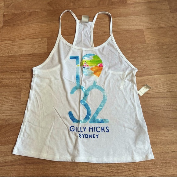 Gilly Hicks | Tops | Nwt Gilly Hicks White Logo Sunset Tank | Poshmark
